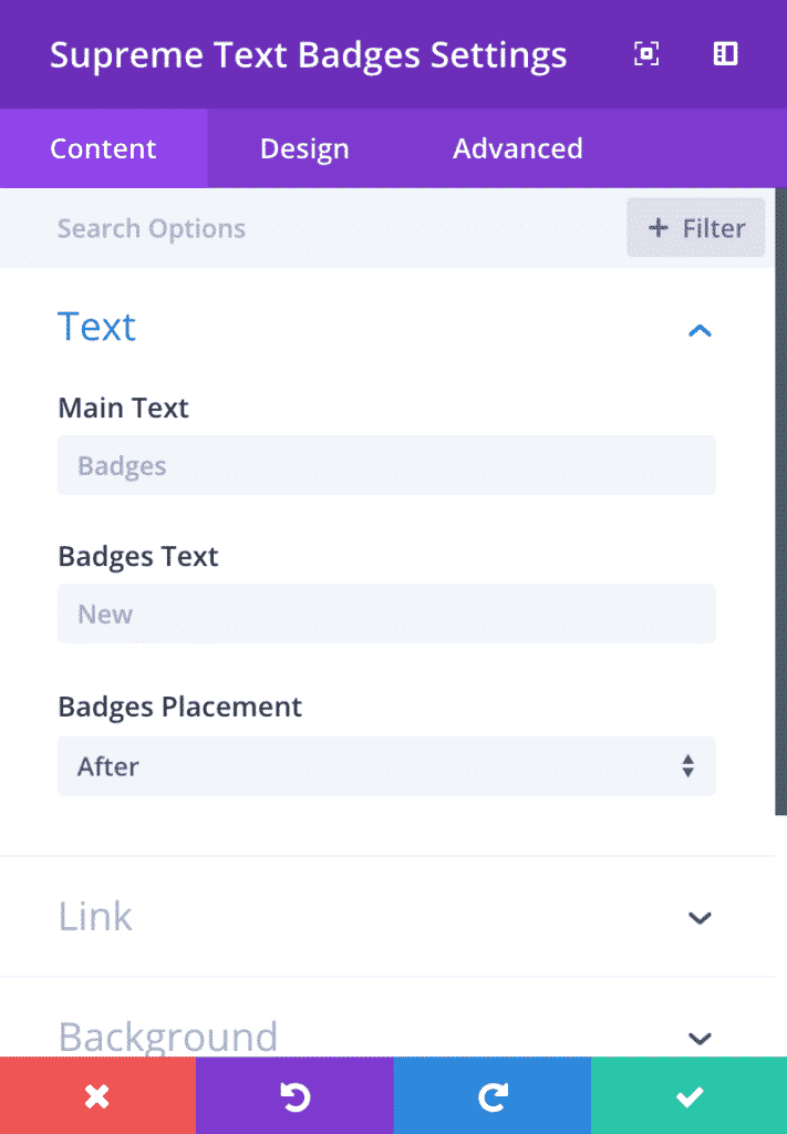 Text Badges Module – Divi Supreme