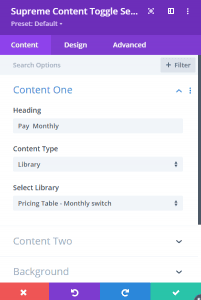 Divi Content Toggle Module – Divi Supreme