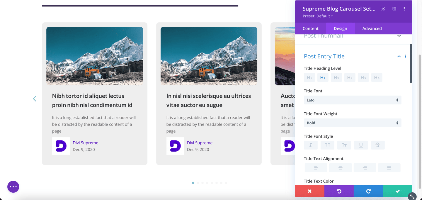 How to create Blog Carousel in Divi – Divi Supreme