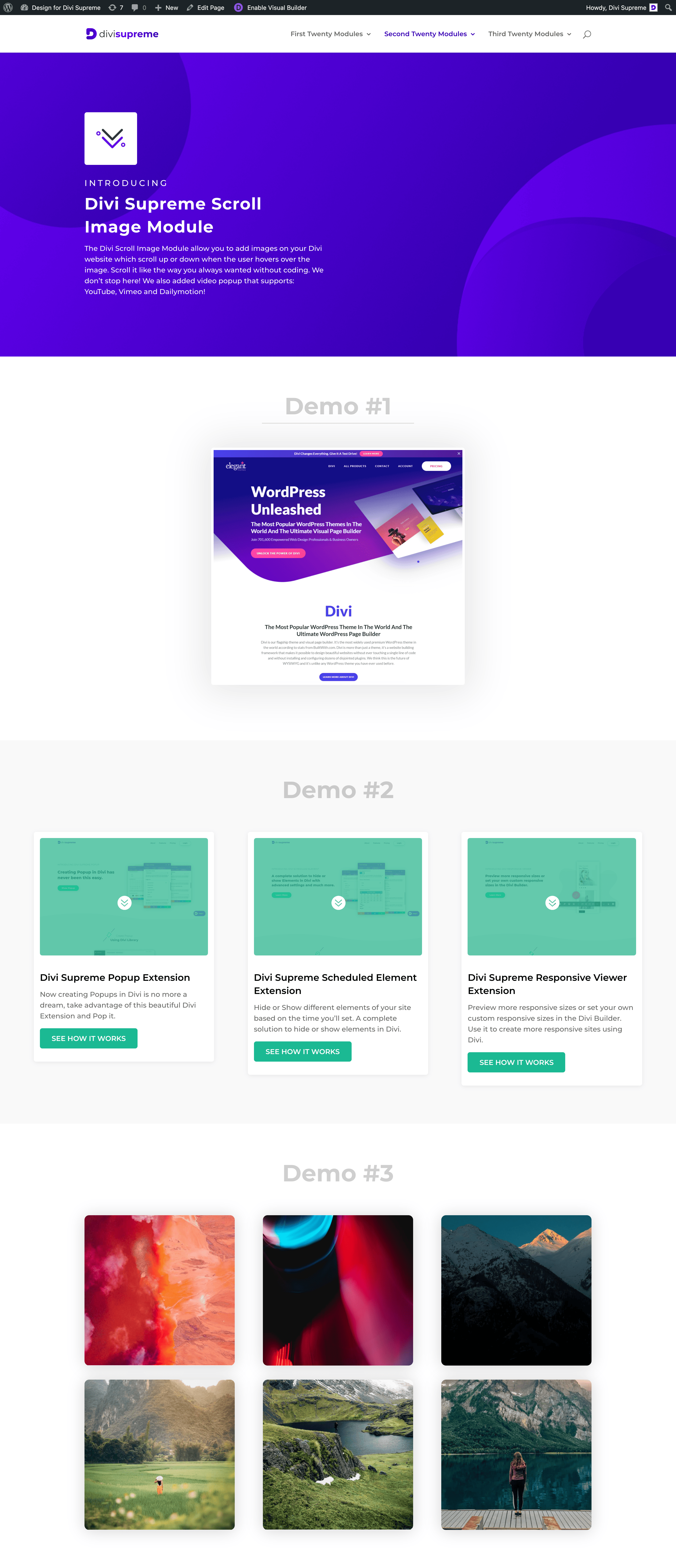 Free Layout Demo: Divi Supreme Scroll Image Module – Divi Supreme