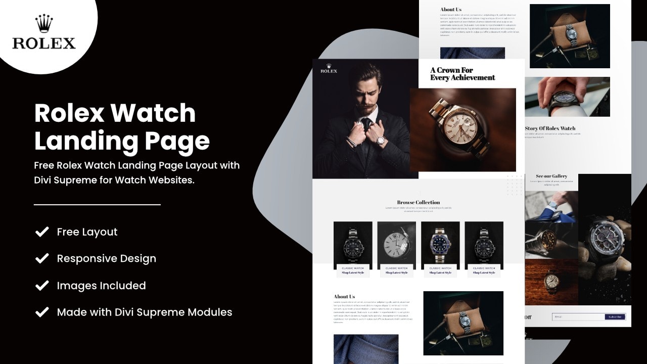 Rolex Watch Landing Page – Divi Supreme