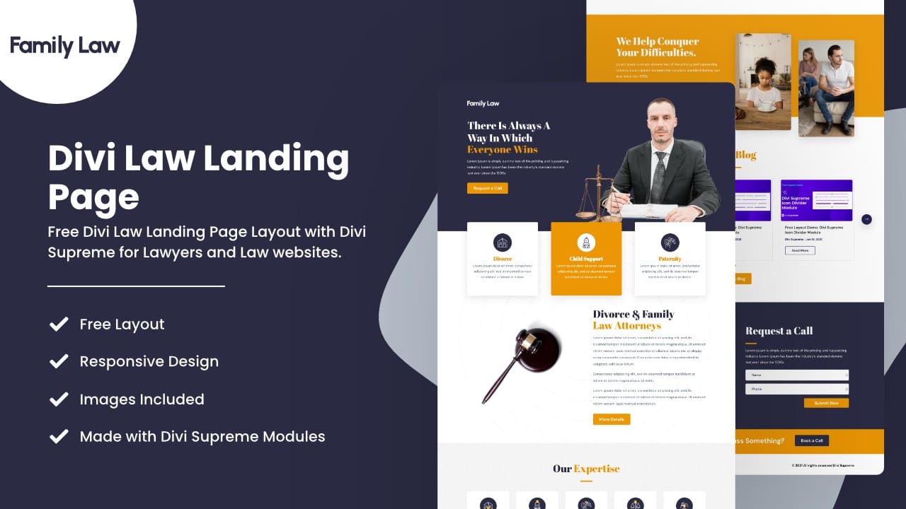 Law Landing Page – Divi Supreme