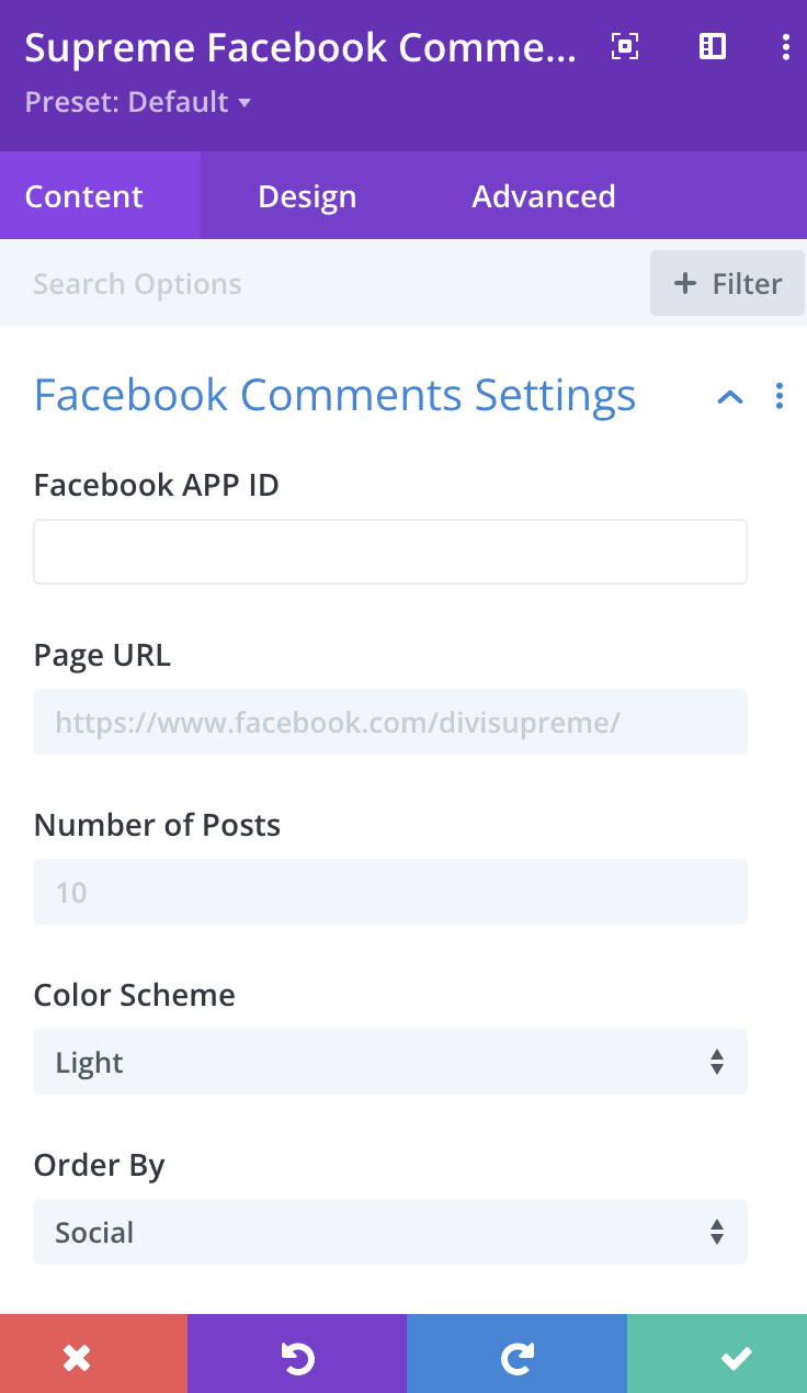 Facebook Comments Module Divi Supreme