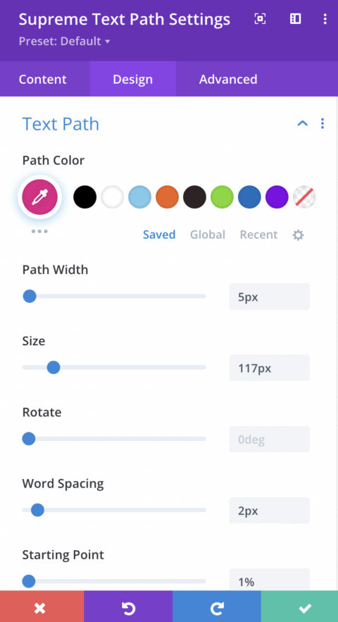 Divi Supreme Text Path Module – Divi Supreme
